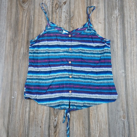 Hang Ten | Tops | Hang Ten Striped Tie Dye Spaghetti Adjustable Strap ...